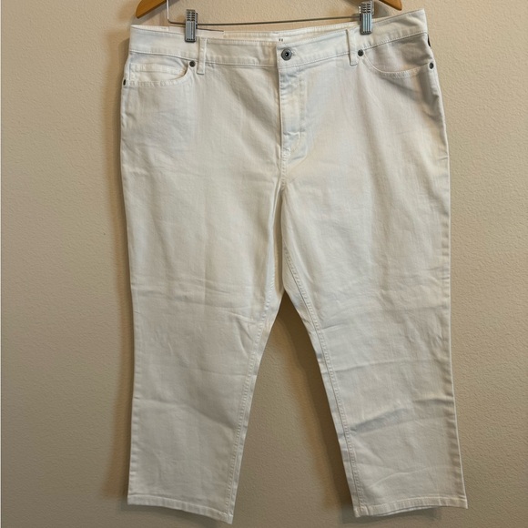 J. Jill | Jeans | Jjill Crop Authentic Fit Jean White Sz 8 | Poshmark